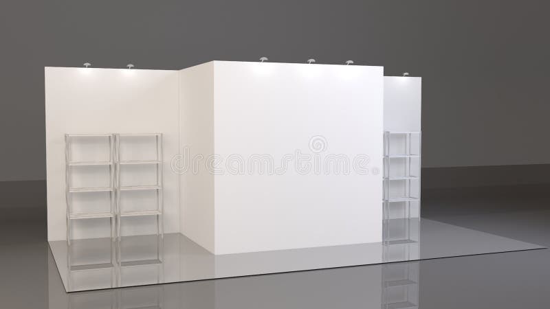 Empty Blank Stand Booth Mock-up Template. 3D Rendering Stock ...