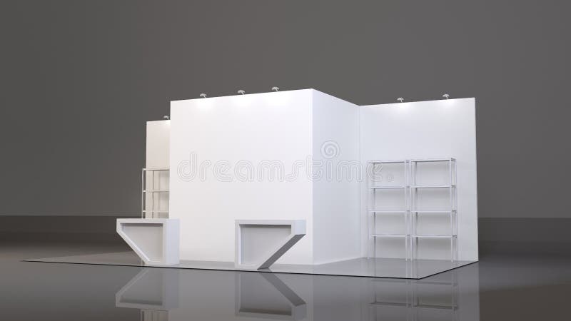 Empty Blank Stand Booth Mock-up Template. 3D Rendering Stock ...