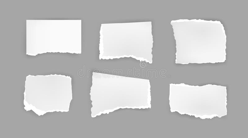 Paper Rip Pieces, Empty Torn Pages Stock Vector - Illustration of flat ...