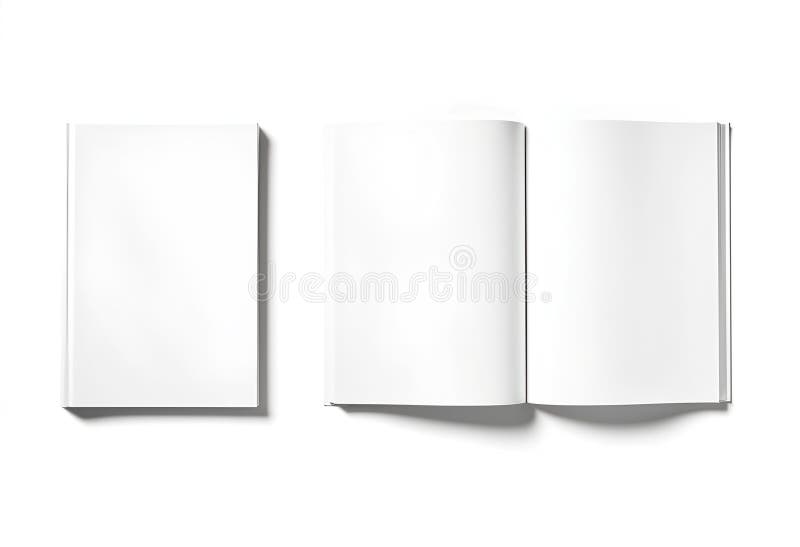 Empty Blank White Bi-fold Catalog Booklet with Staples Mockup Template ...