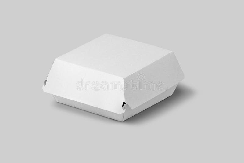 Empty Blank White Burger Box Mock Up Stock Photo - Image of dinner ...
