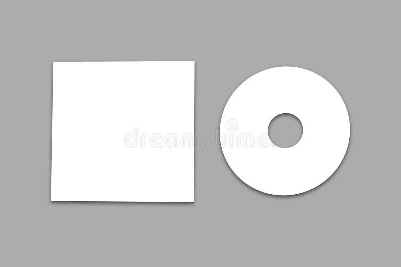 Empty Blank White Compact CD DVD Disk with Cover Mock Up Template ...