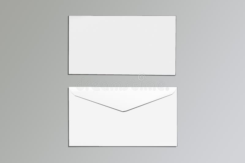 Empty Blank White Envelope Mock Up Front and Back Sides Stock ...