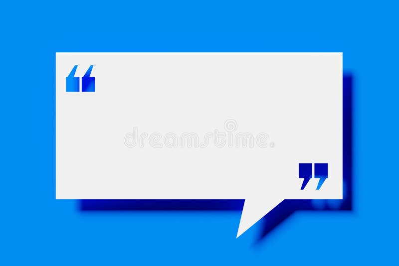 3D Empty Quotation Marks Frame on White Wall Stock Illustration ...
