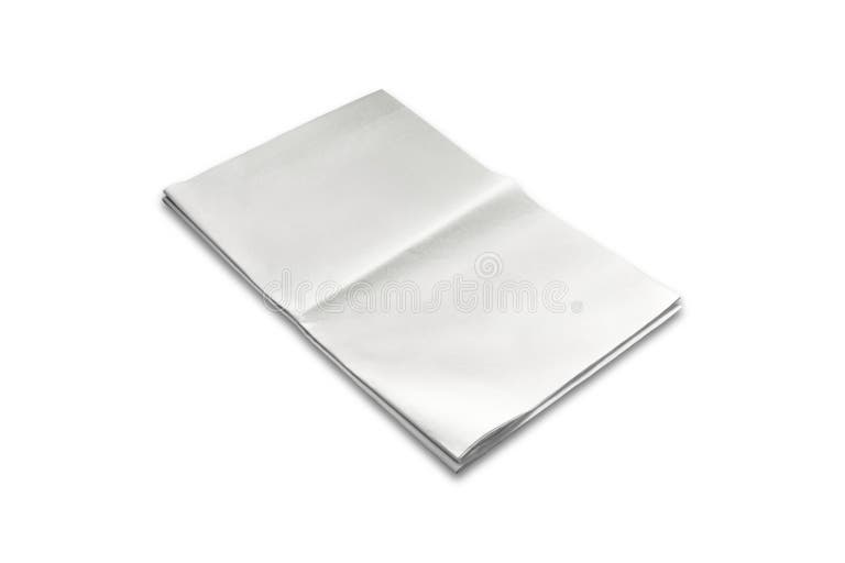 Empty, Blank, White Newspaper Mock Up, Front Page on Isolated ...