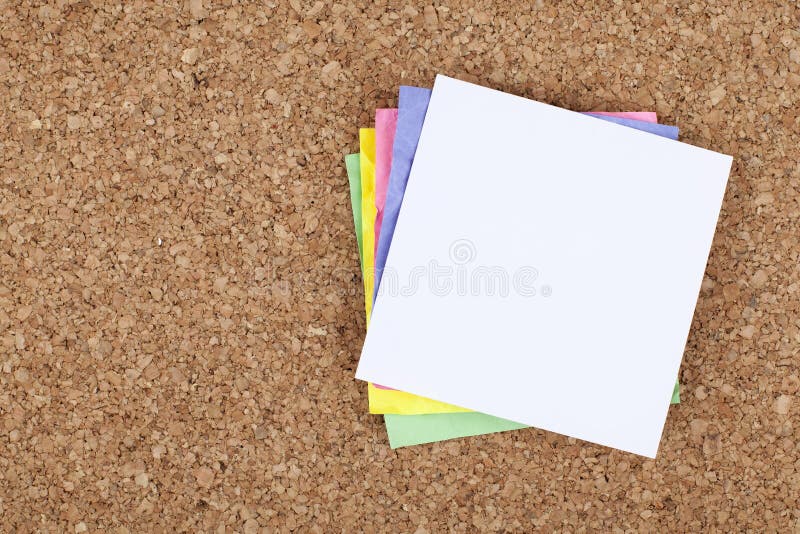 Empty Blank White Note Paper on Bulletin Board Stock Image - Image of ...