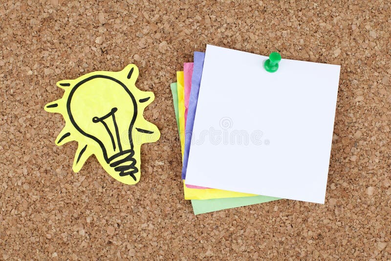 Empty Blank White Note Paper on Bulletin Board Stock Photo - Image of ...