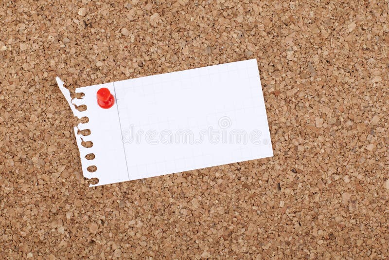 Empty Blank White Note Paper on Bulletin Board Stock Image - Image of ...