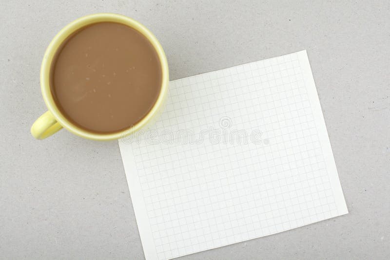 Empty Blank White Note Paper and Coffee Stock Image - Image of creative ...