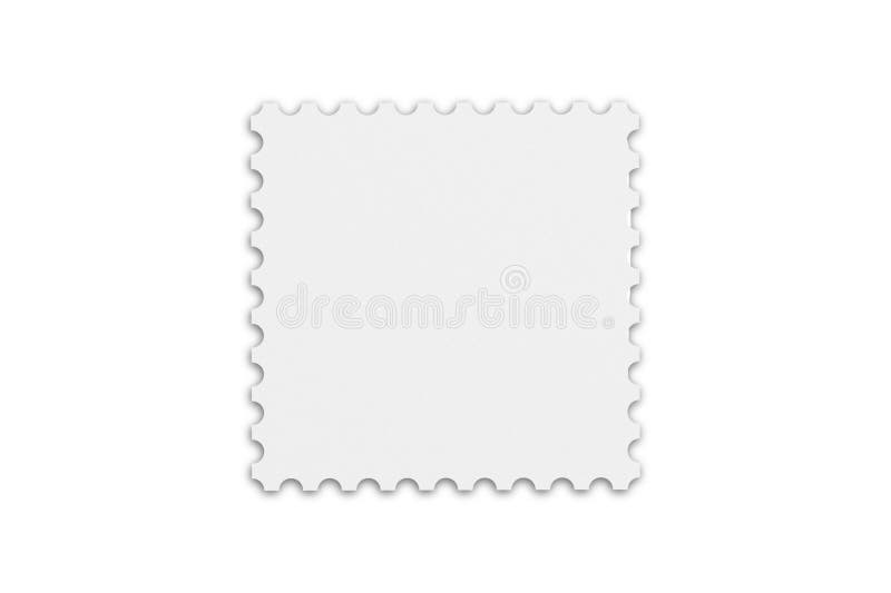 Empty Blank White Postage Stamp Mockup Isolated on White Background ...