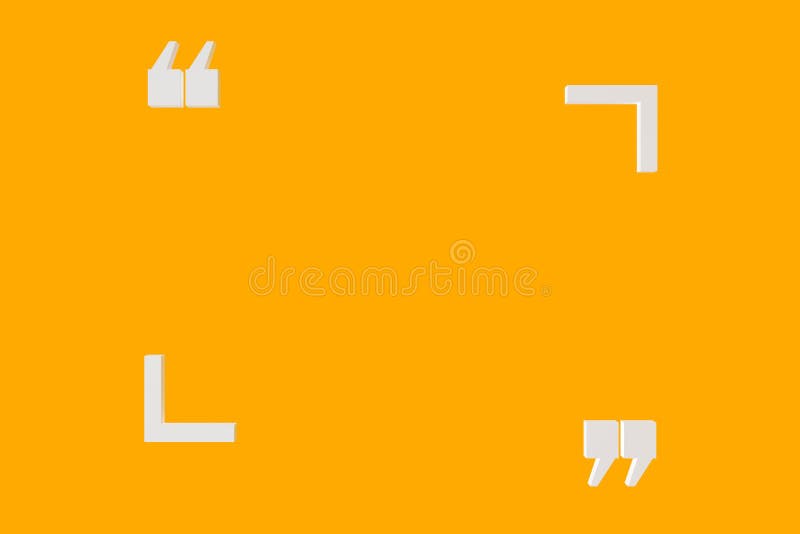 3D Empty Quotation Marks Frame on White Wall Stock Illustration ...