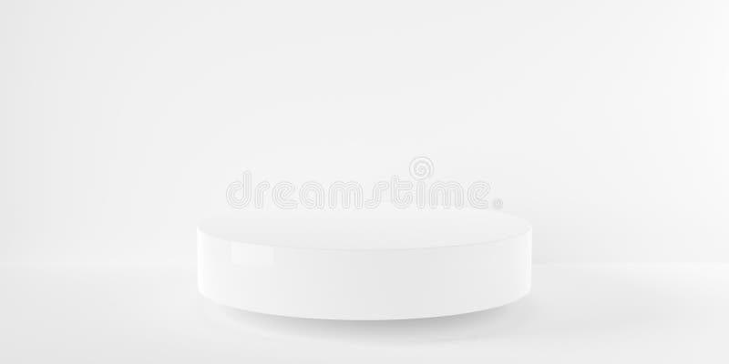 Empty, Blank White Room with Floating Platform and Wall Background ...