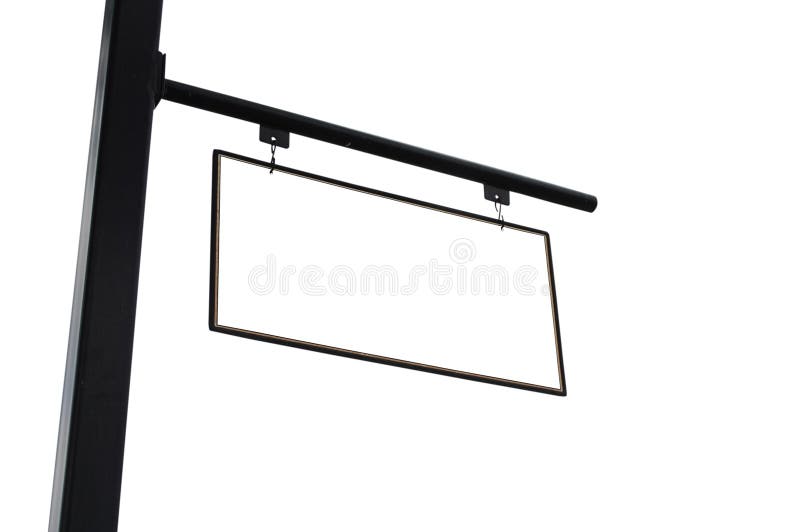 Empty Blank White Sign Hanging Outdoor Stock Photo - Image of ...