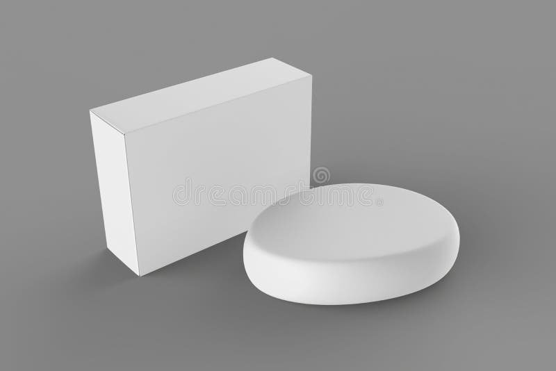 Empty Blank White Soap Box with Oval Soap Bar Isolated Stock ...