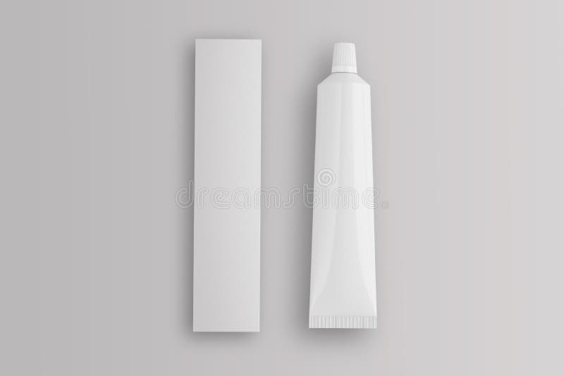 White Toothpaste Box - Realistic Blank Package Mockup from Front View ...
