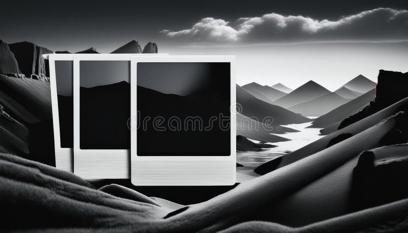 Empty Blanks of Polaroid. Design Layouts of Isolated Blank Classic ...