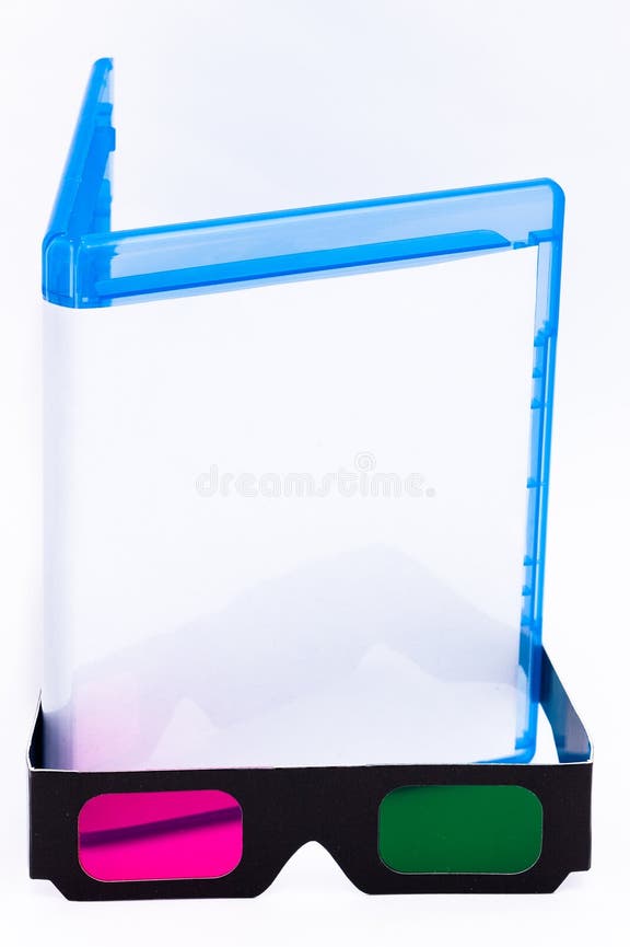 Empty Blu-ray Disc Case with 3D Glasses in Front Stock Photo - Image of ...