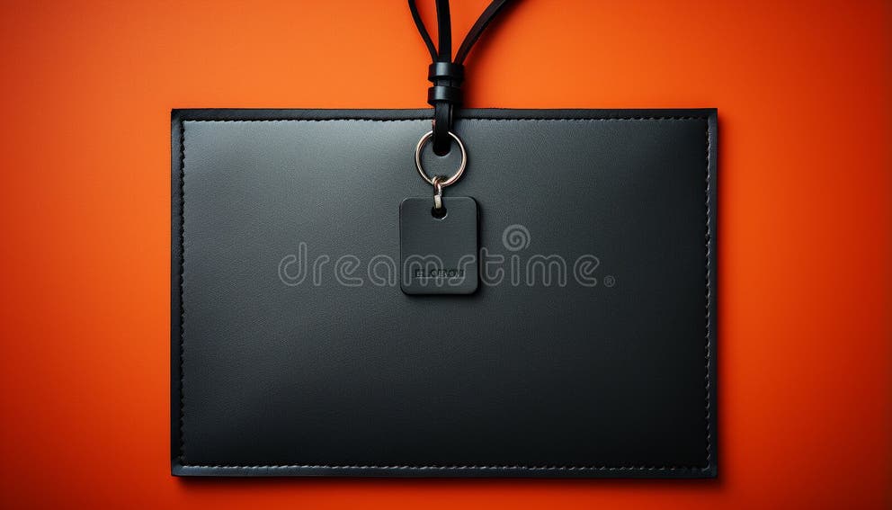 Empty Blue Badge Symbol Hanging on Metal Ring Binder Generated by AI ...