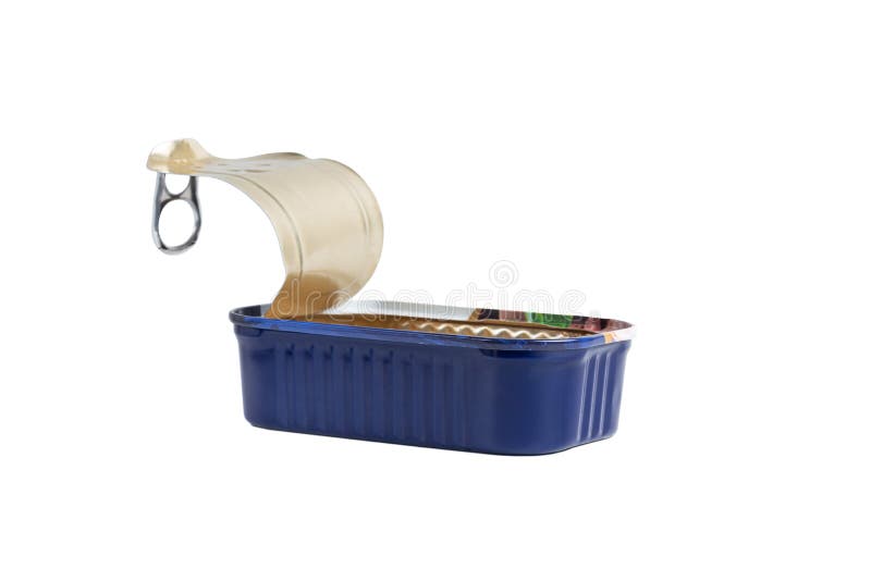Empty Blue Can of Sardines Isolated on White Background Stock Image ...