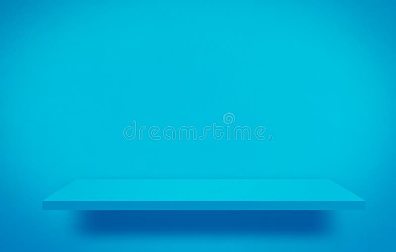 Empty Blue Shelf Counter for Backdrop Stock Image - Image of pattern ...