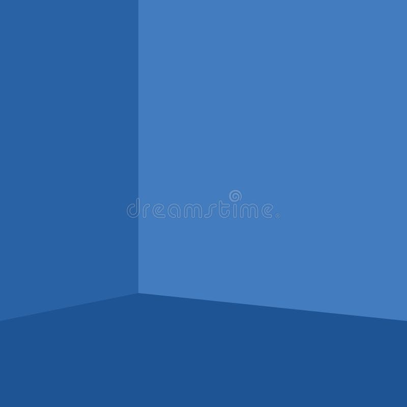 Empty Blue Corner of the Room Stock Vector - Illustration of flat ...