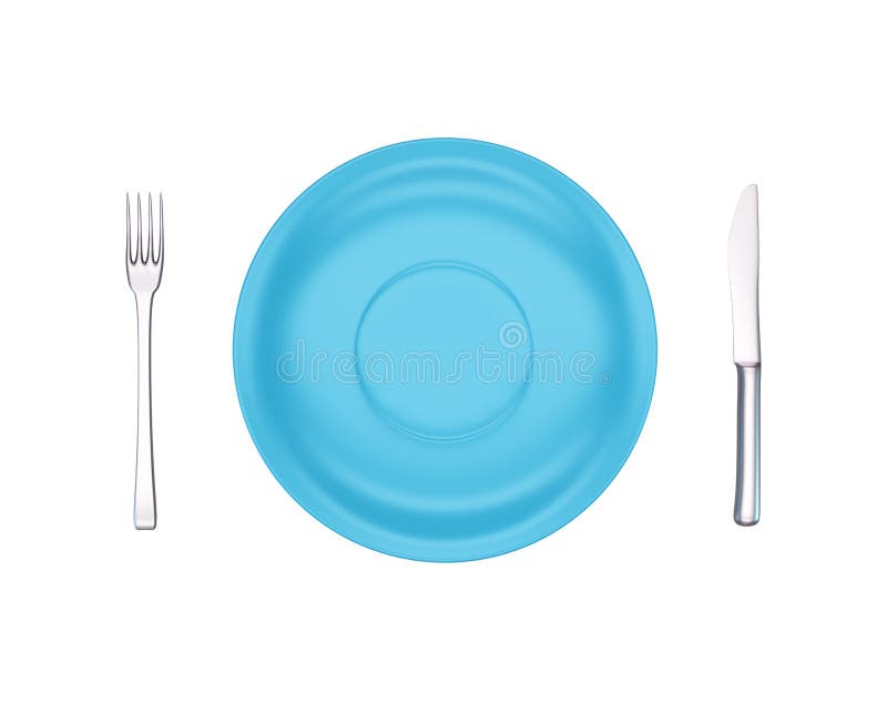 Blue Empty Plate Fork Knife Stock Illustrations – 589 Blue Empty Plate ...
