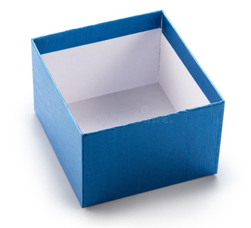 Empty Blue Gift Box, Top View, Isolated on White Background. File ...