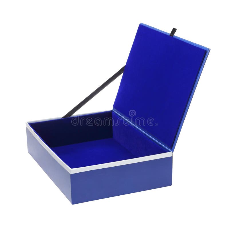 Empty Blue Gift Box stock photo. Image of fabric, texture - 95607218