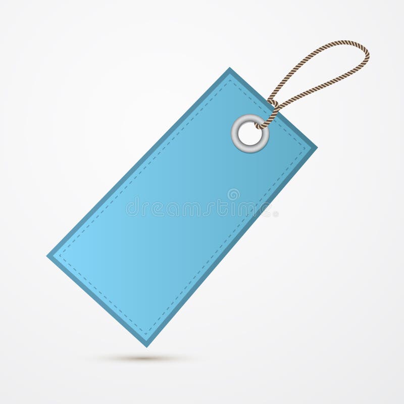 Empty Blue Label, Tag with String Stock Vector - Illustration of frame ...
