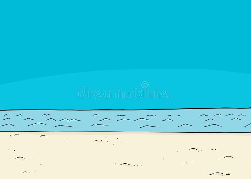 Empty Blue Ocean Beach stock illustration. Illustration of empty - 55336755