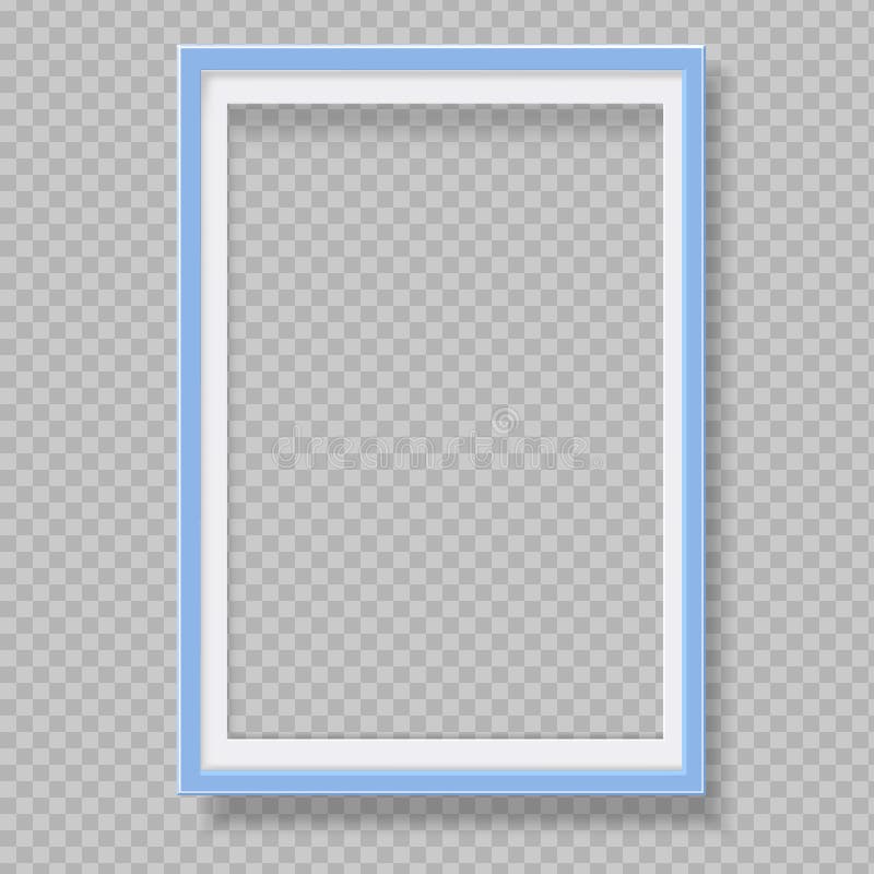 Empty Blue Picture Frame Mockup Template Stock Vector - Illustration of ...