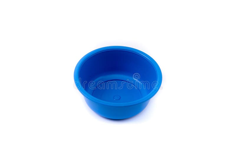Empty Blue Plastic Deep Dish Isolated on White Background Stock Photo ...