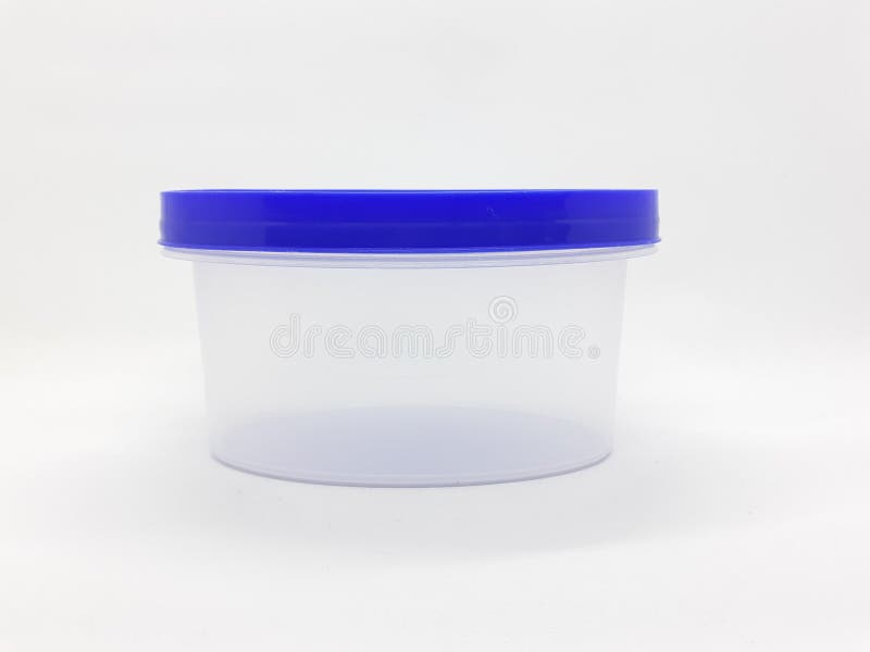 Empty Blue Plastic Transparent Vacuum Food Container in White Isolated ...