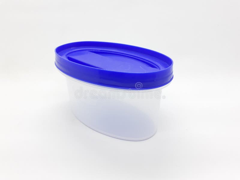 Empty Blue Plastic Transparent Vacuum Food Container in White Isolated ...
