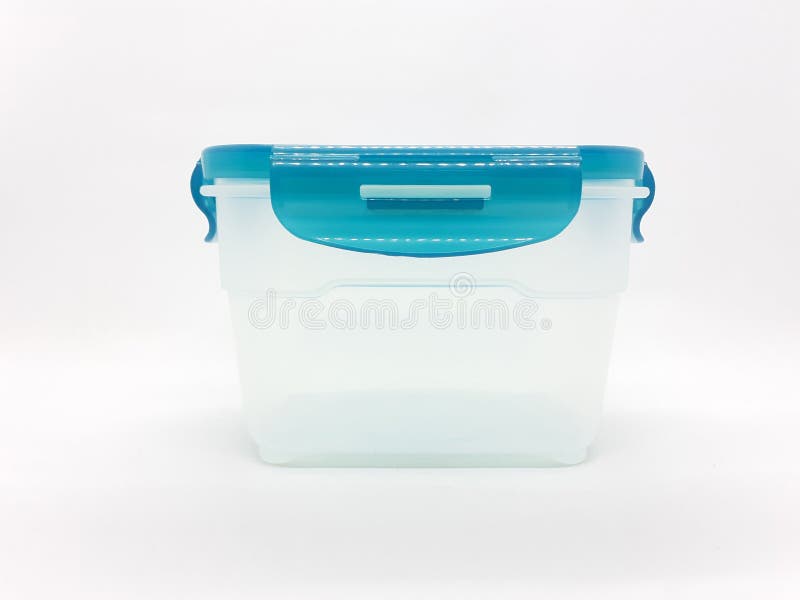 Empty Blue Plastic Transparent Vacuum Food Container in White Isolated ...