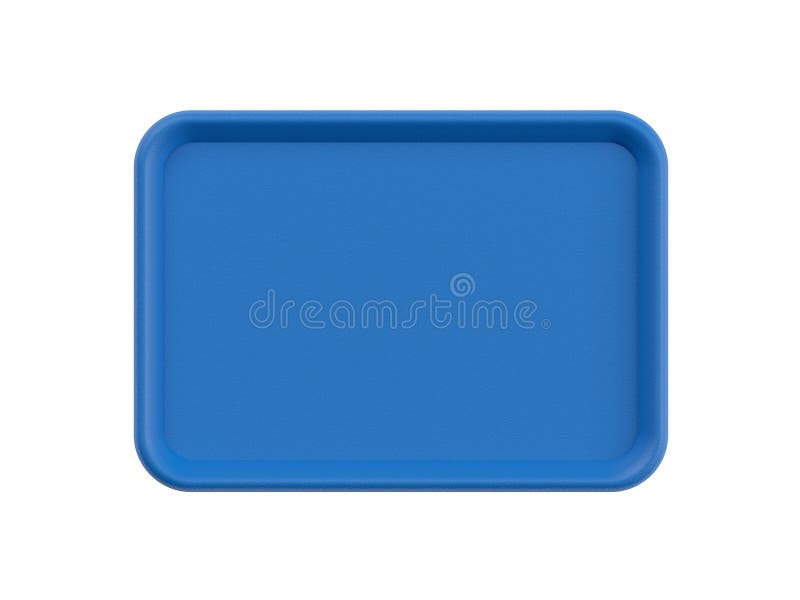 Empty Blue Plastic Tray Isolated on White Background. Stock ...