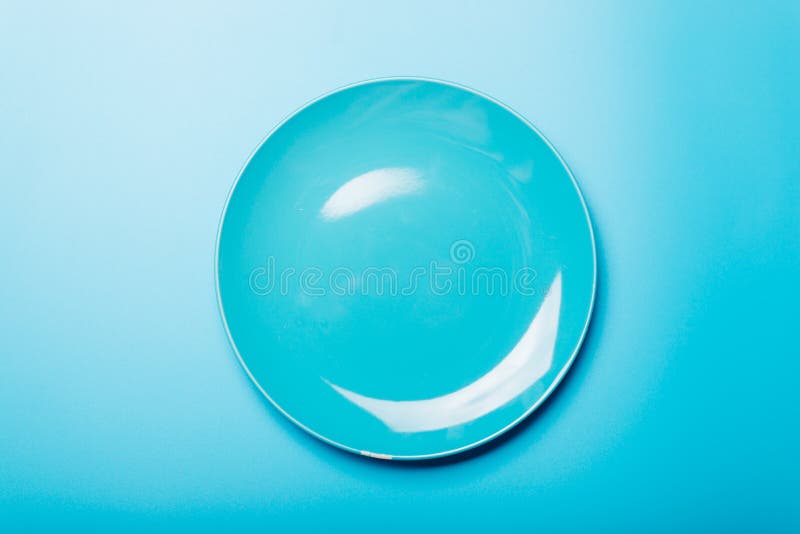 An Empty Blue Plate To Use on the Banner. Stock Photo - Image of dinner ...