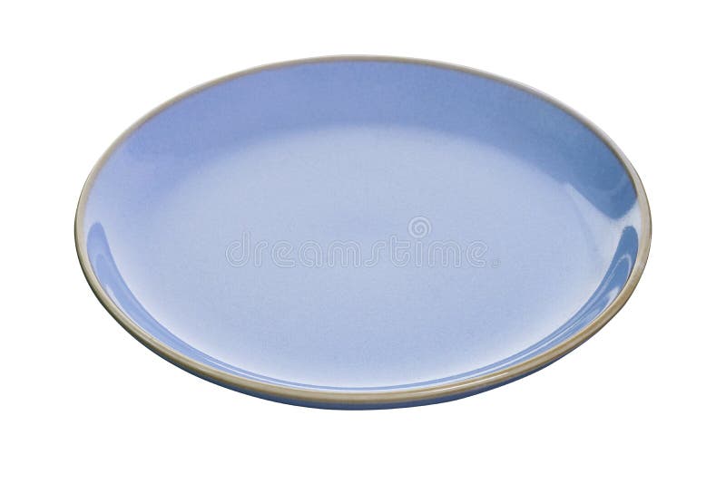Empty Blue Plate with White Edge, Blue Plate Isolated on White ...