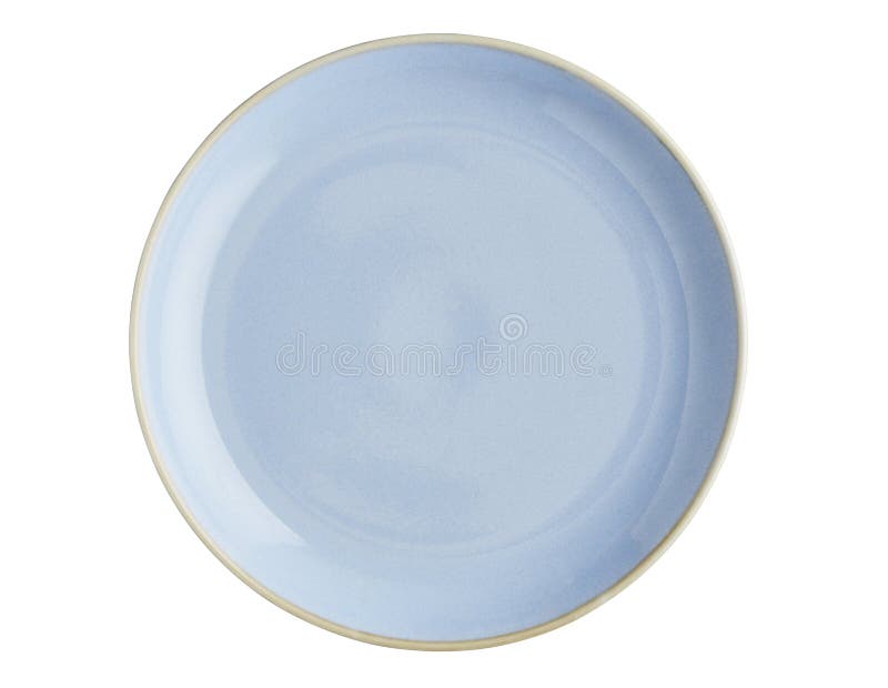 Empty Blue Plate with White Edge, Blue Plate Isolated on White ...