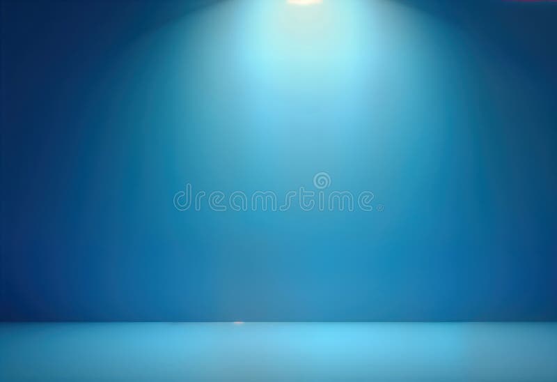 Empty Blue Room with Gradient Background. Spotlight Illuminates Space ...