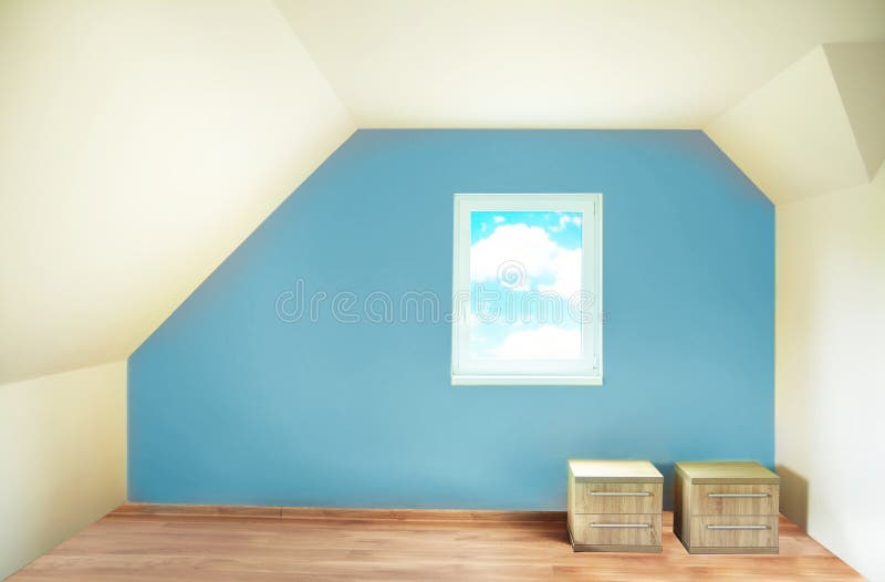 Empty blue room interior stock photo. Image of decor - 41351692