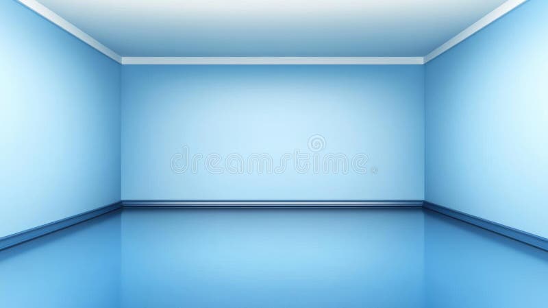 Empty Blue Room is Painted, with a Modern Interior Concept and Abstract ...