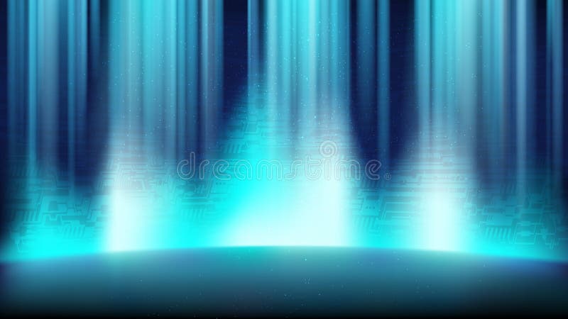 Empty Blue Scene with Dark Background, Place Lit by Soft Spotlight ...