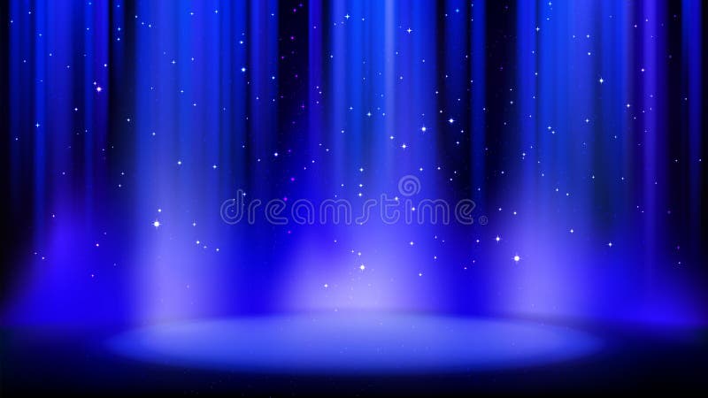 Empty Blue Scene with Dark Background, Place Lit by Soft Spotlight ...