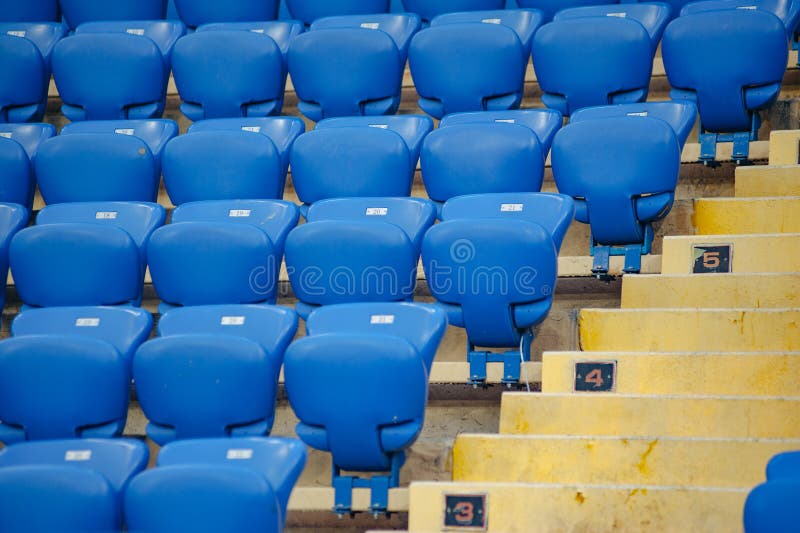 Empty blue seats stock image. Image of pattern, construction - 190530859