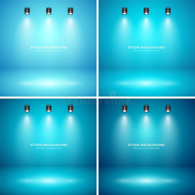 Empty Blue Studio Abstract Backgrounds with Spotlights. Product ...