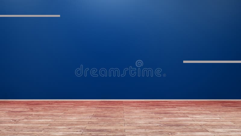 Empty Blue Studio Room 3d Rendering Stock Illustration - Illustration ...
