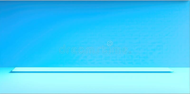 Empty Blue Table for Product with Blue Wall Background. Stock Photo ...