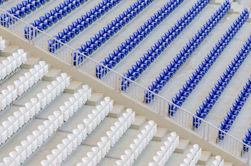 Empty Blue and White Seats in the Stadium before the Match Stock Photo ...