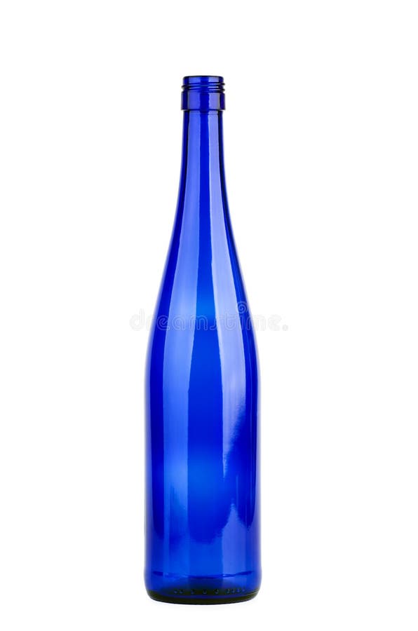 Empty blue wine bottle stock image. Image of shape, traditional - 152214003